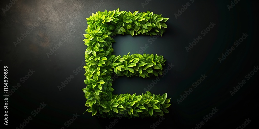 Green Leaf E Silhouette, Eco Energy Letter Mark Monogram, Nature Energy ...