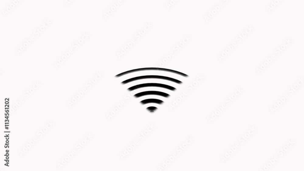 Animation of WiFi wave signal, isolated on transparent background with ...