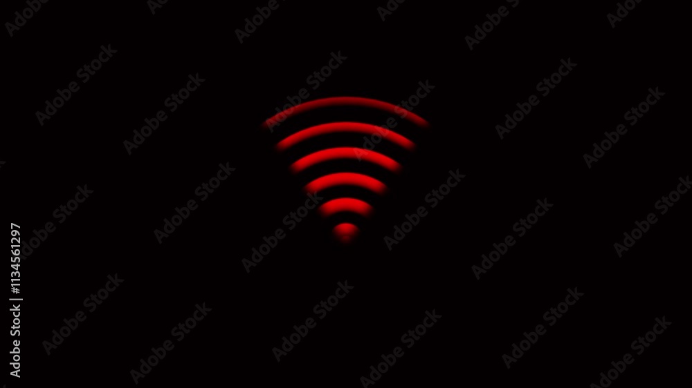 Animation of WiFi wave signal, isolated on transparent background with ...
