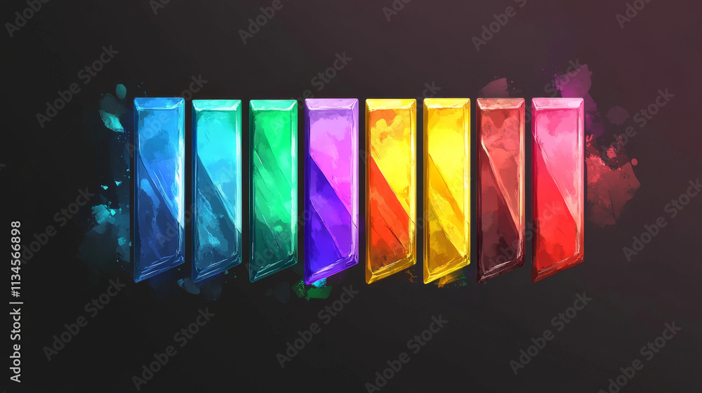 Game progress bars, download or upload status banner. Ui elements for ...