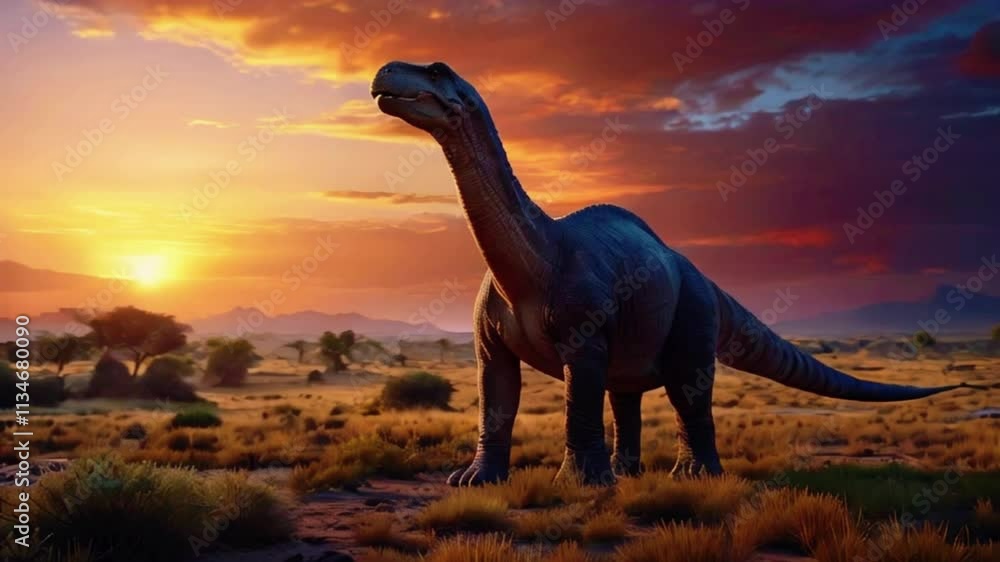 Apatosaurus a Prehistoric Giant Sweeps its Tail Across the Savannah as ...