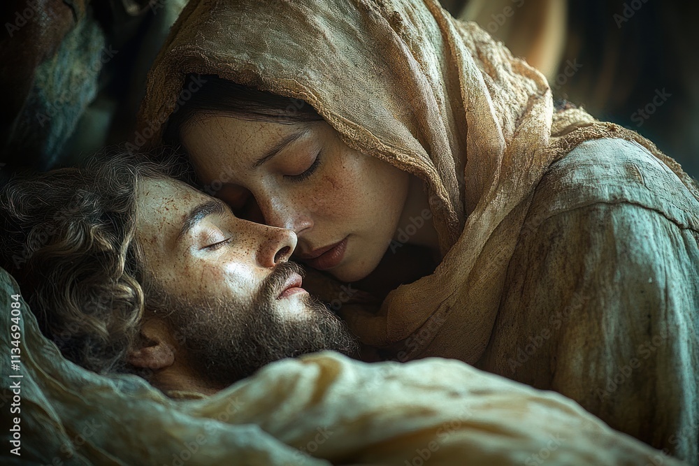 Jesus Healing the Sick and Resurrecting the Old Man with Compassion and ...