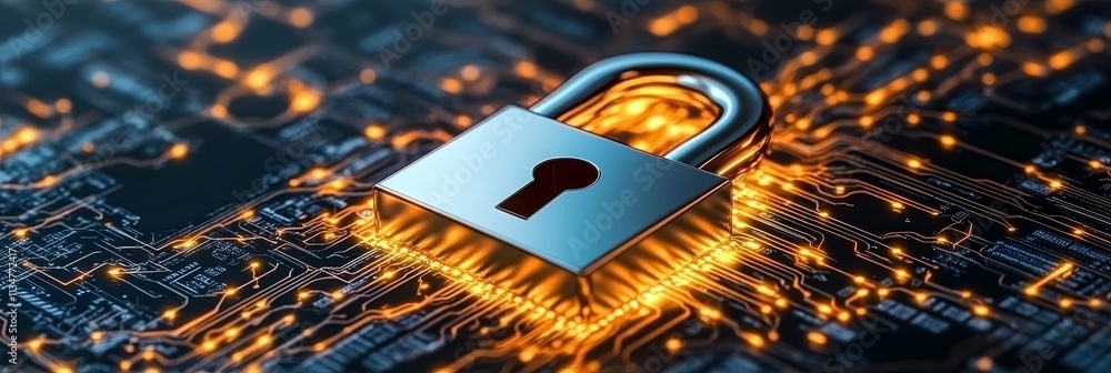 Digital Fortress: Cybersecurity Concept - Protecting data, network security, digital lock ...