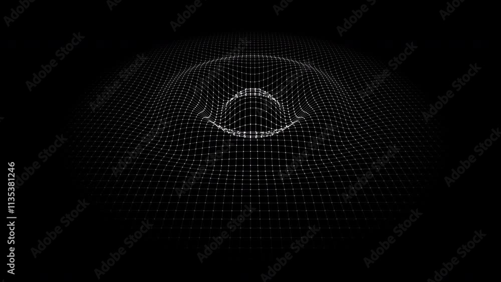 Dotted ripples on the surface. Radio wave abstract motion background ...