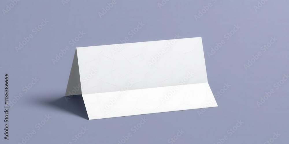 Tent card die cut mock up template vector with realistic shadow and ...