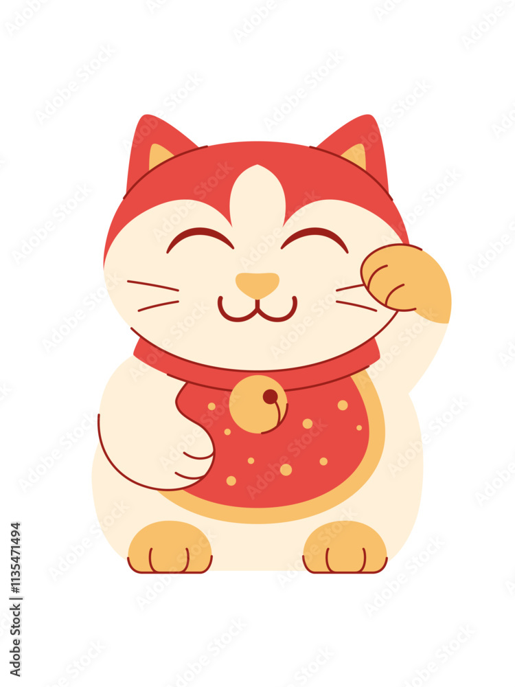 Japanese lucky cat figurine that brings money. Maneki Neko cat ...