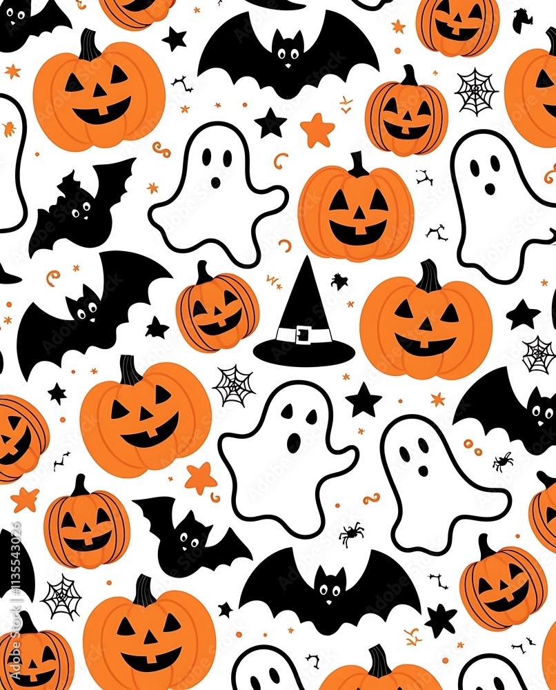 Decorative Halloween black kitten cat with bat and pumpkins Jack-o ...