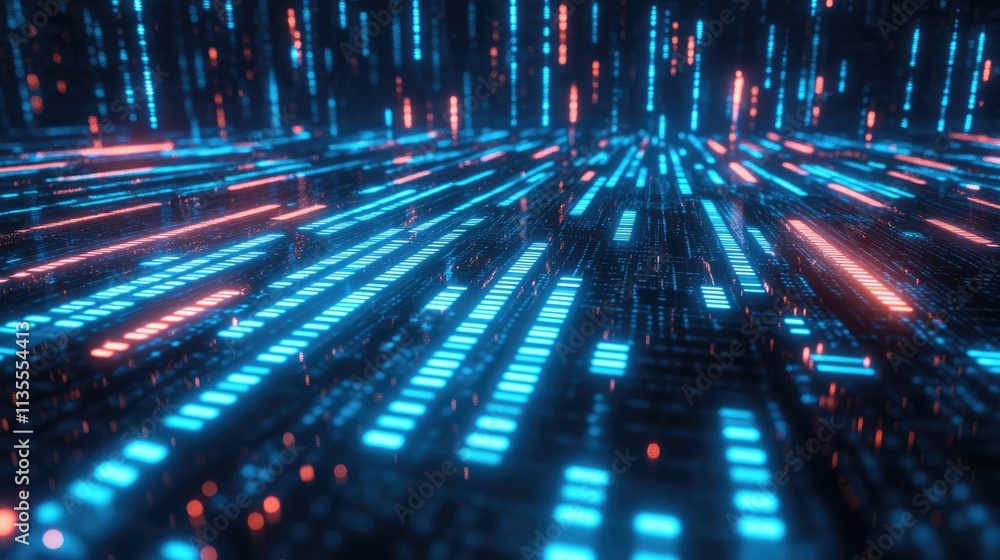 Seamless abstract binary code computer programming, big data or cyber concept background ...