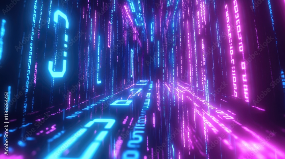 Seamless abstract binary code computer programming, big data or cyber concept background ...