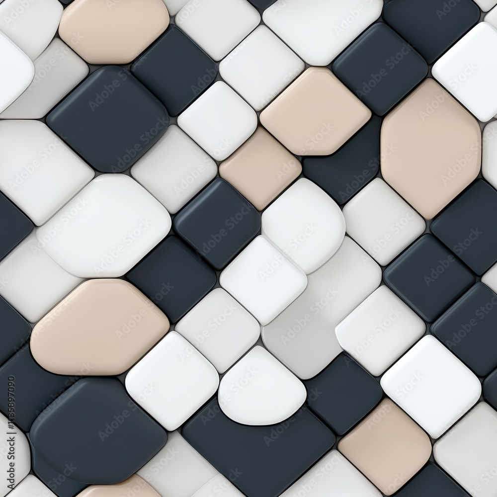 Seamless pattern of abstract geometric shapes in neutral colors ...