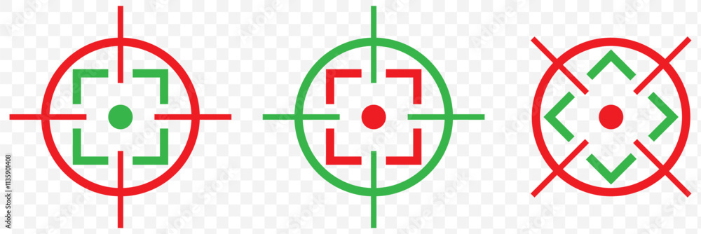 Aim vector linear stylized icon, goal abstract sign, target symbol, gun ...