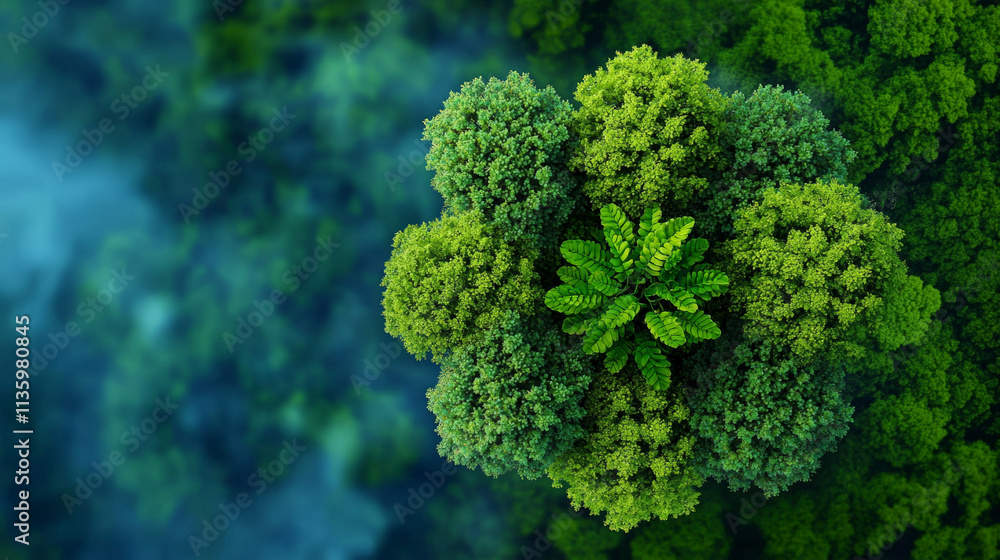 Lush green trees create vibrant ecosystem, showcasing harmony in nature ...