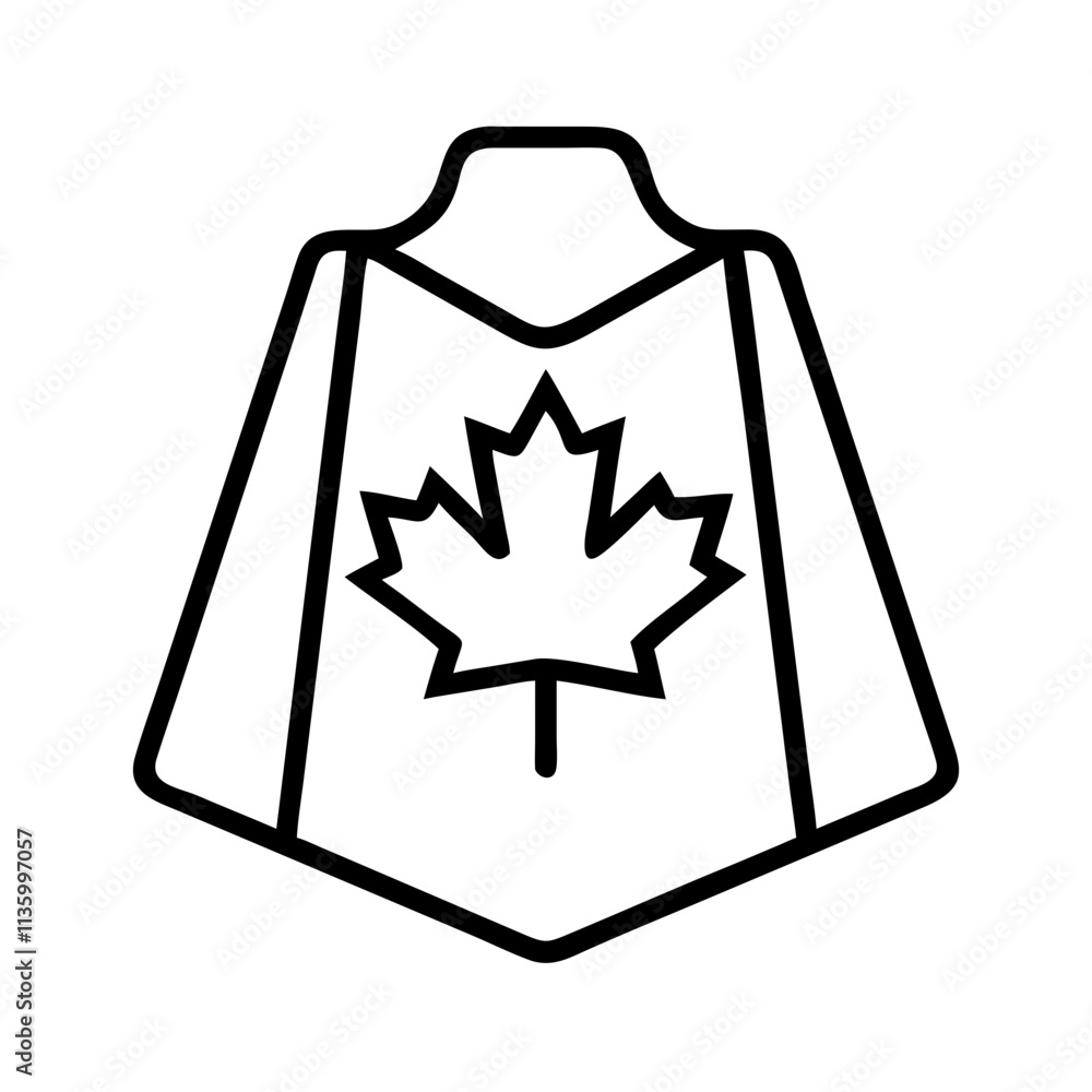 canadian flag cape icon, canada day line art, canada icon - simple ...