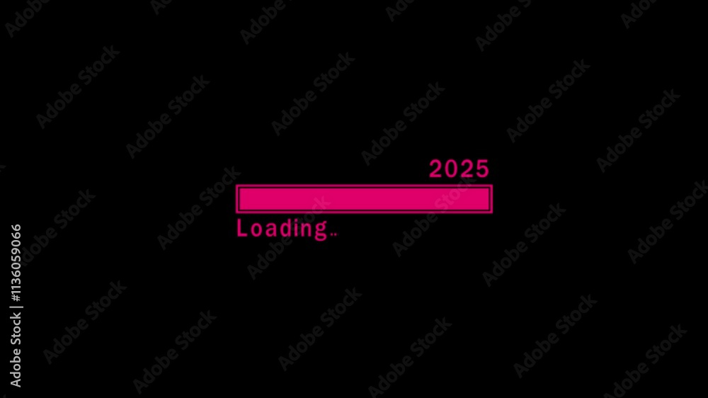 New year 2025 progress bar glowing with reflection. Concept of new year ...