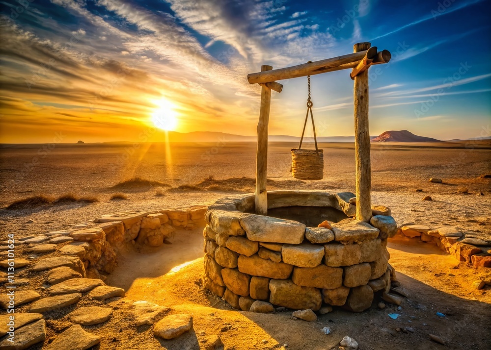 Desert Well Photography: Oasis Life, Arid Landscape, Water Source ...