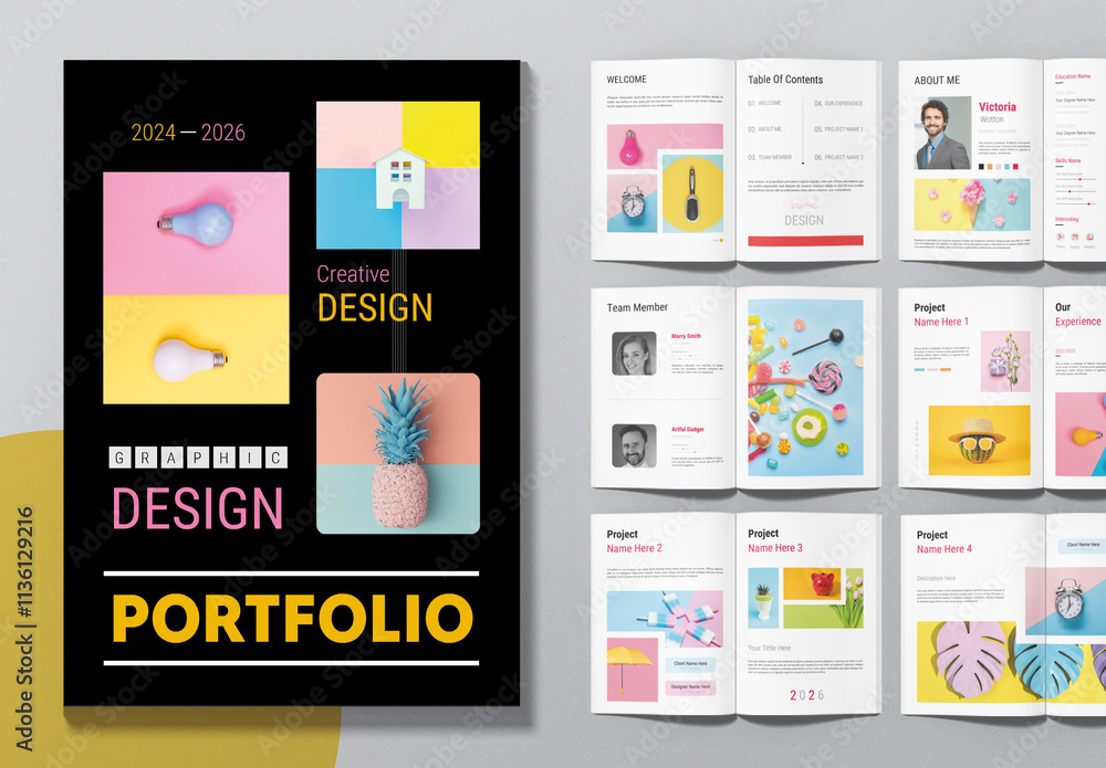Creative Portfolio Template Design Layout Stock Template | Adobe Stock