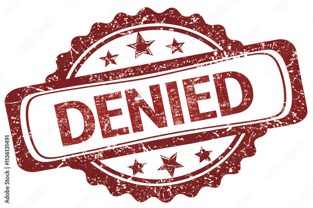 A round distressed stamp with stars surrounding the bold, central word ...