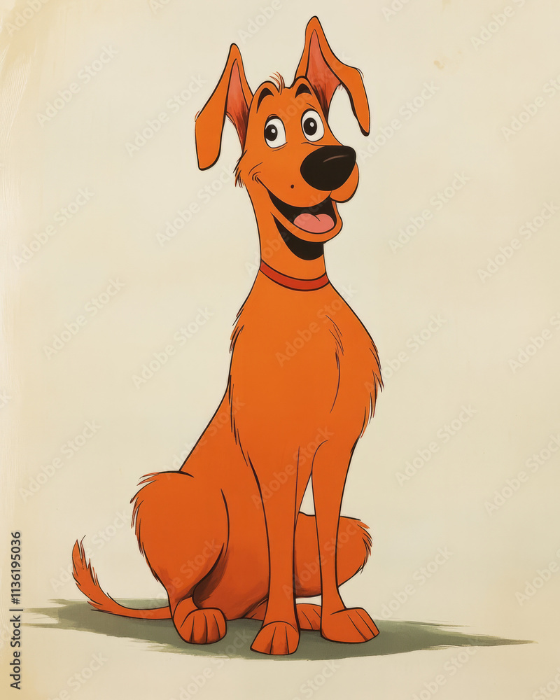 1970s retro cartoon dog adorable cute vintage tv show style ...