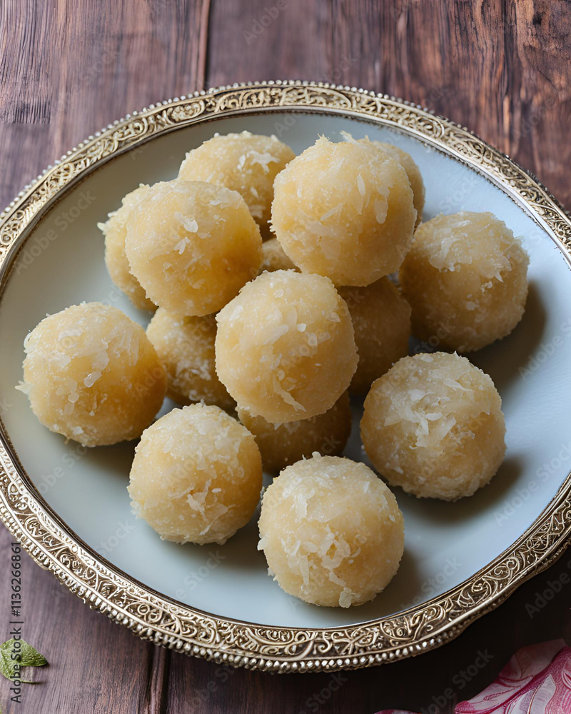 sweet coconut ladoo, nariyal laddu, coconut dessert, festive sweets ...