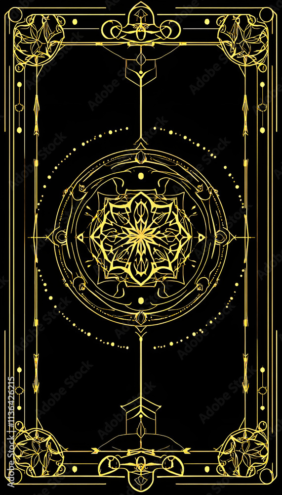 Art Deco style tarot card with featuring sacred geometry element ...