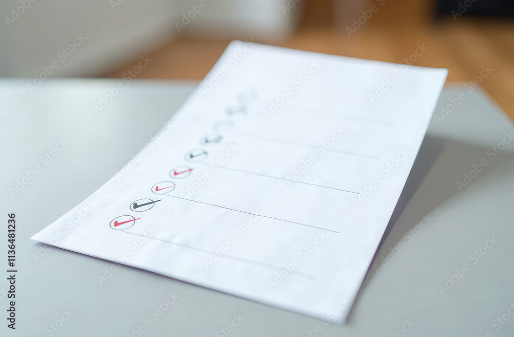 Photo & Art Print Voting form with a red check mark in the box, Natalia