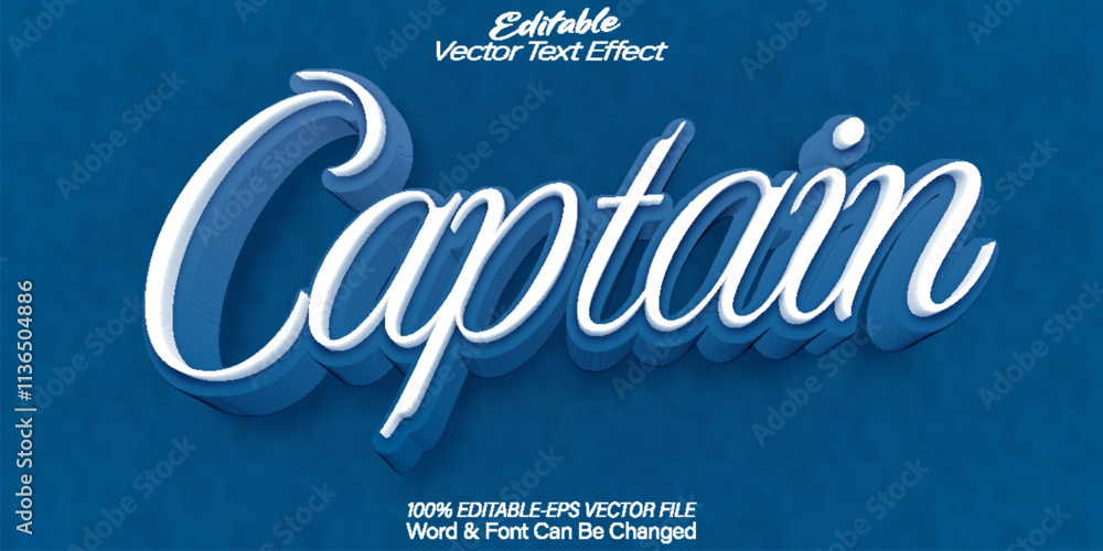 Poster Captain Vector Text Effect Editable Alphabet Sea Sailor Ocean ...