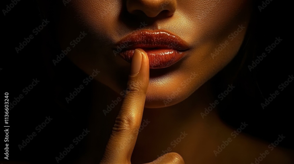 Hand Gestures A shushing gesture with a finger placed over the lips to ...