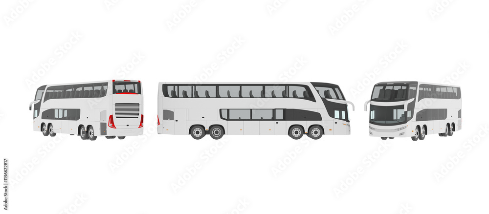 3D rendering bus set with blank surface for mockup branding, Coach Bus ...