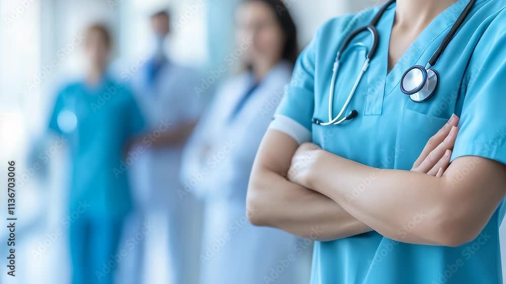 Medical doctor, surgeon, and anesthetist in a medical clinic or the ER ...