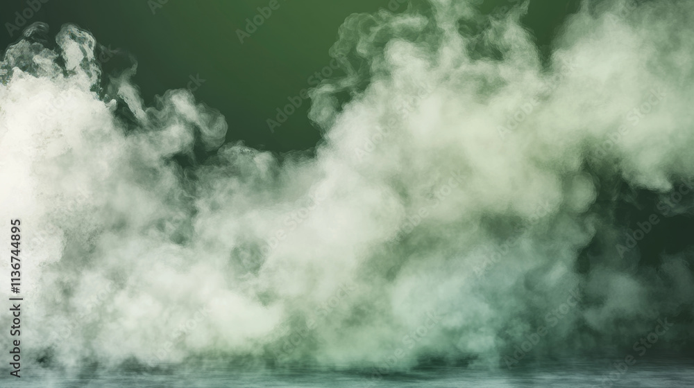 Green toxic smoke cloud with overlay effect on transparent background ...