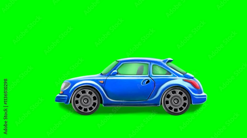 2d animated cartoon character of Blue car moving and moving, cycle and ...