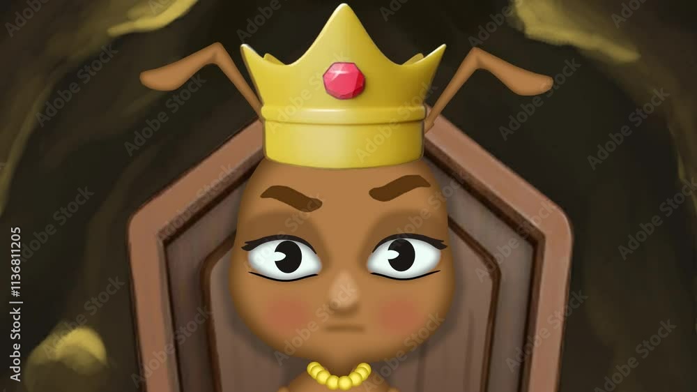 2d animated background of A detailed image of an insect, such as an ant ...