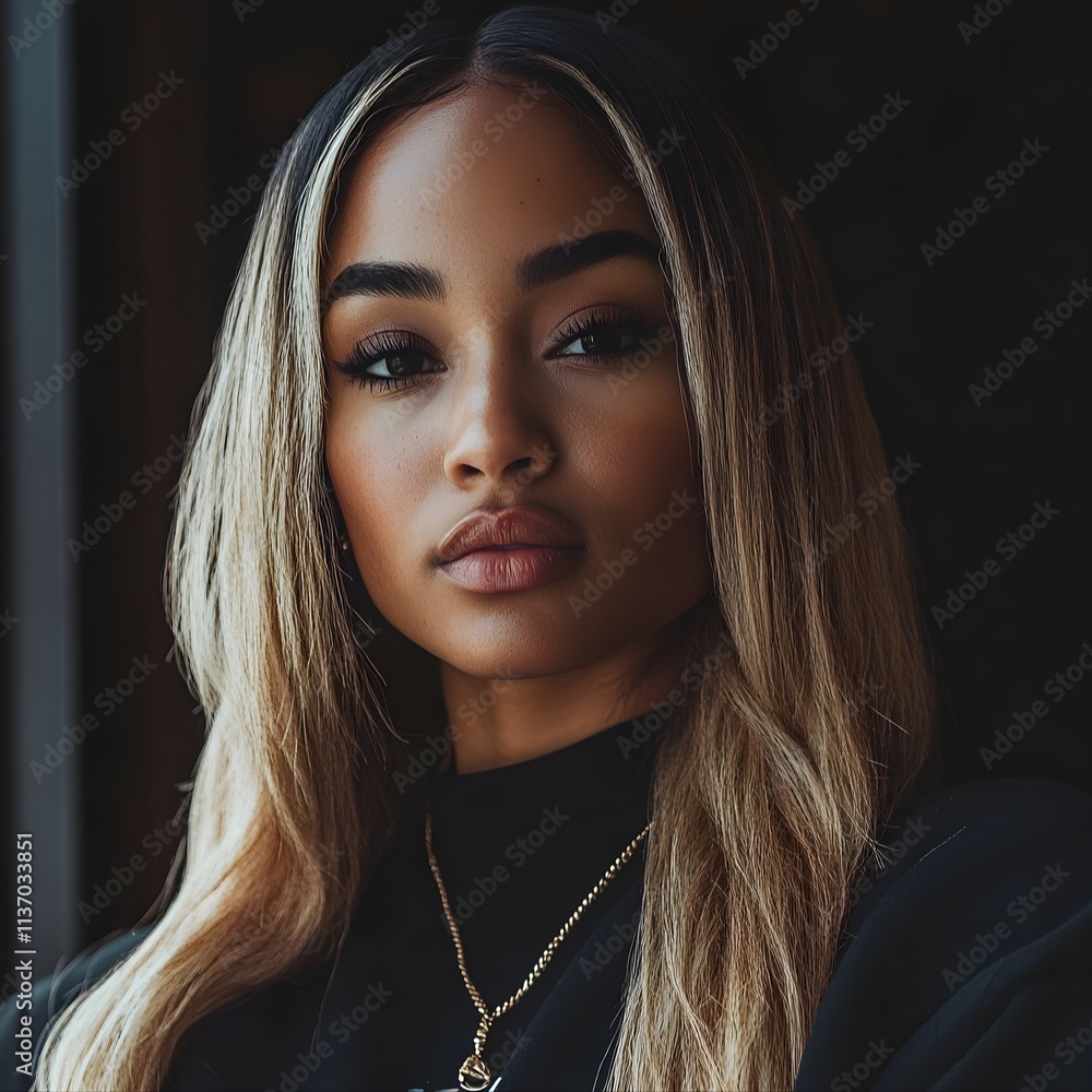 A 24-year-old young Saweetie with light skin and long straight blonde ...