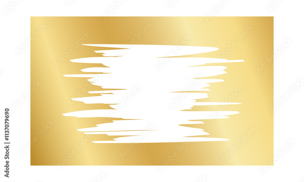Golden rectangle scratch card surface with scraped texture. Shiny ...