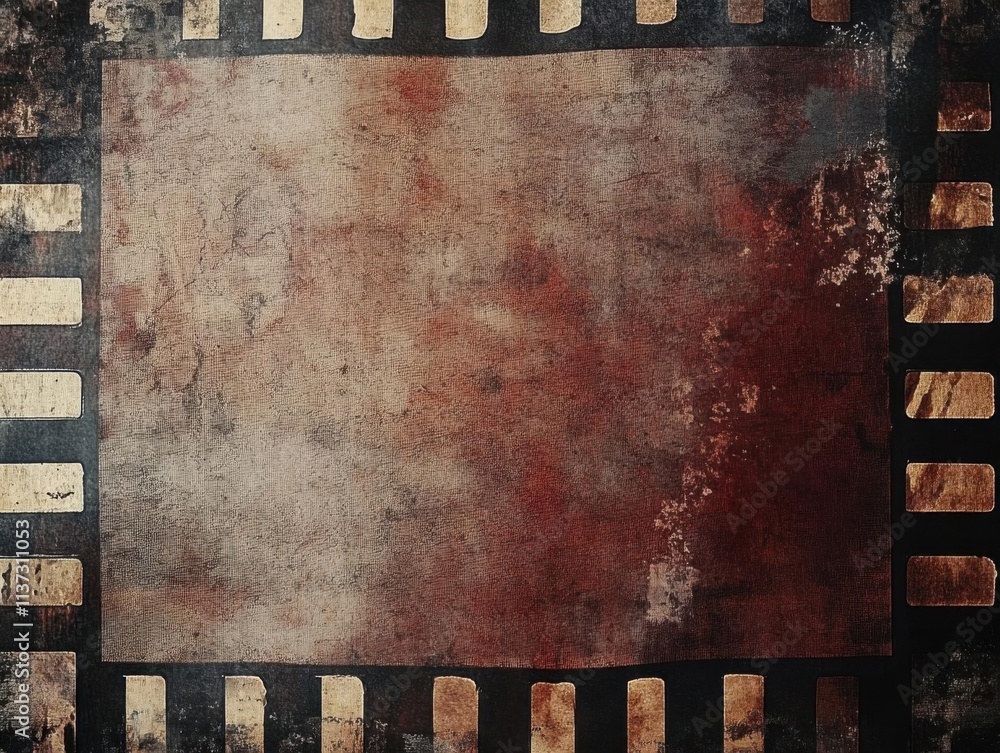 Grunge Film Frame Shows Aged Texture with Vintage Effect and Retro ...