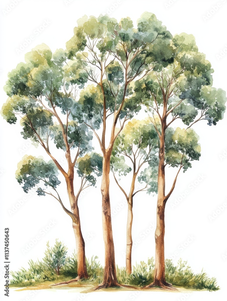 River Red Gum Trees in Various Angles, Natural Structural Elements in ...