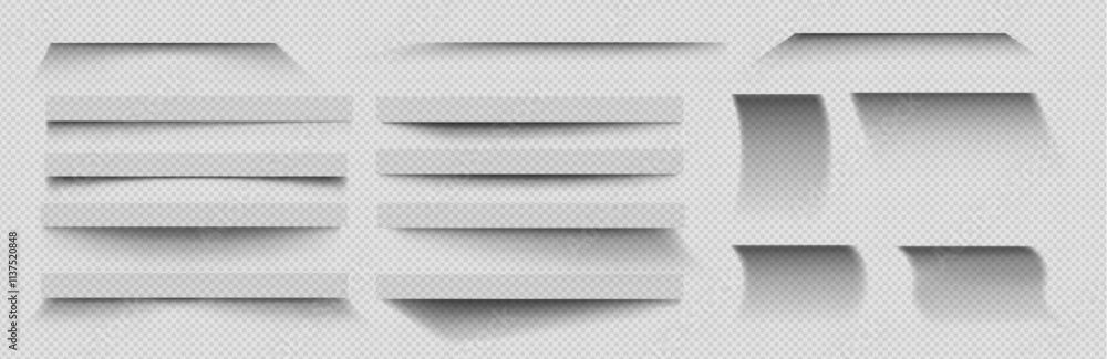 Shadow effect collection - realistic shades set with different gradient ...