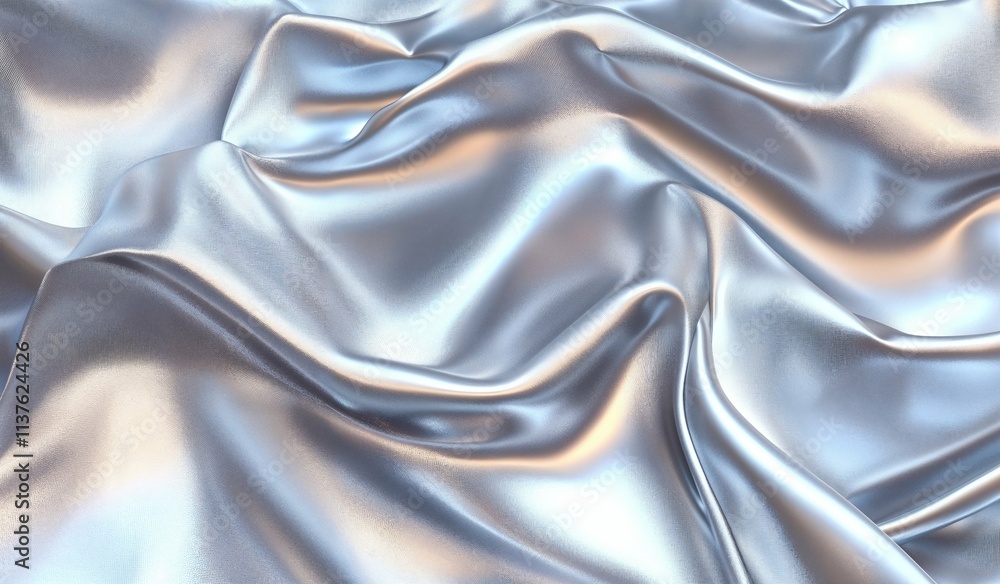 silver background, silver fabric texture, glossy silver metallic ...