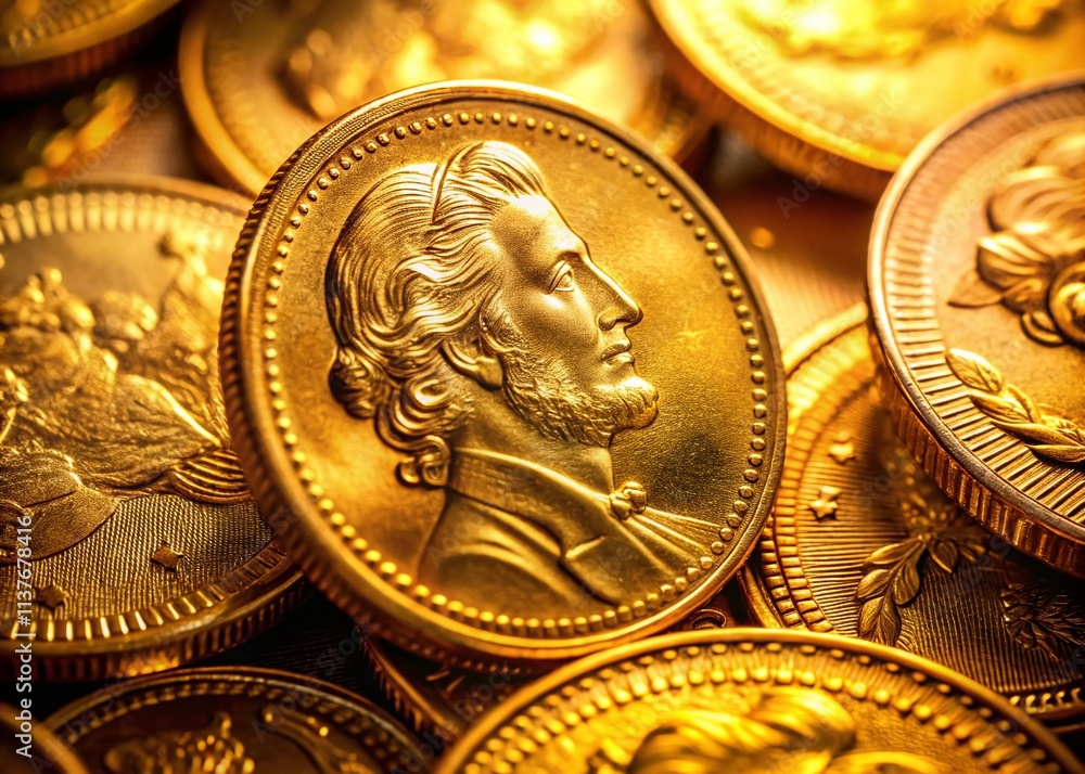 Macro Photography: American Gold Coins Detail, Close-up, Numismatic ...