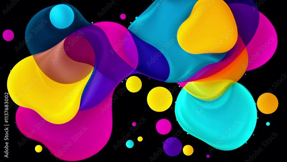 Colorful Abstract Fluid Shapes Seamless Looping 4K Video. Dynamic ...