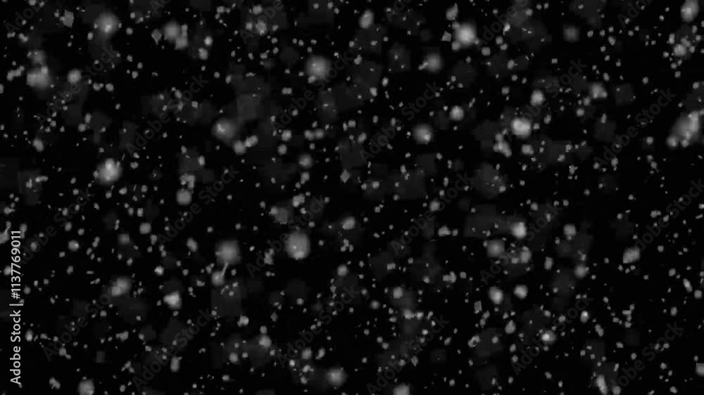 white snow black background. falling snow effect backdrop, snow flurry ...