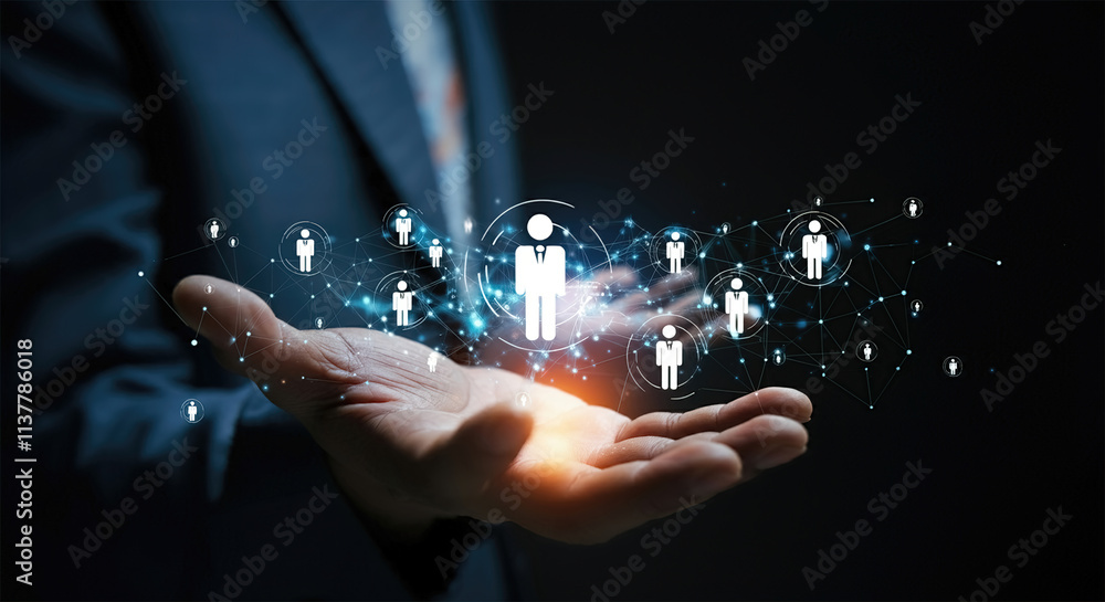 Connecting people on the internet, nodes transforming. Social network ...