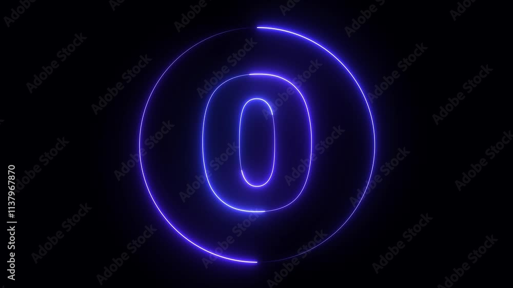 countdown 5 sampai 0 neon loading circle, animation rotating neon ...