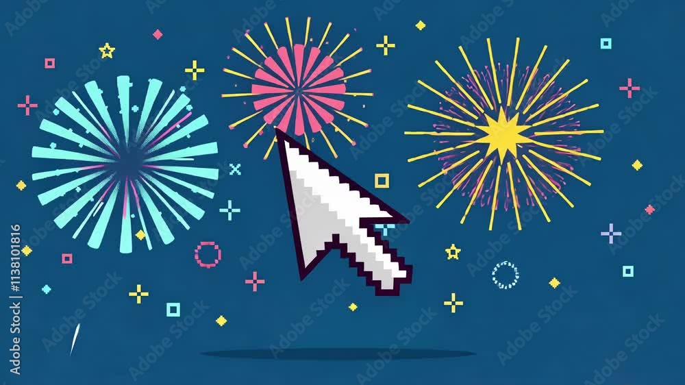 Pixelated Dreamscape A pixel art cursor leaves behind a trail of ...