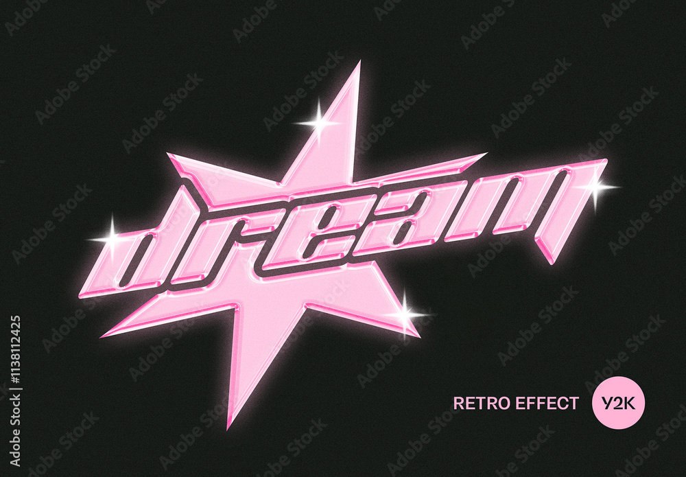 Retro Glow Text & Logo Effect Mockup Stock Template | Adobe Stock