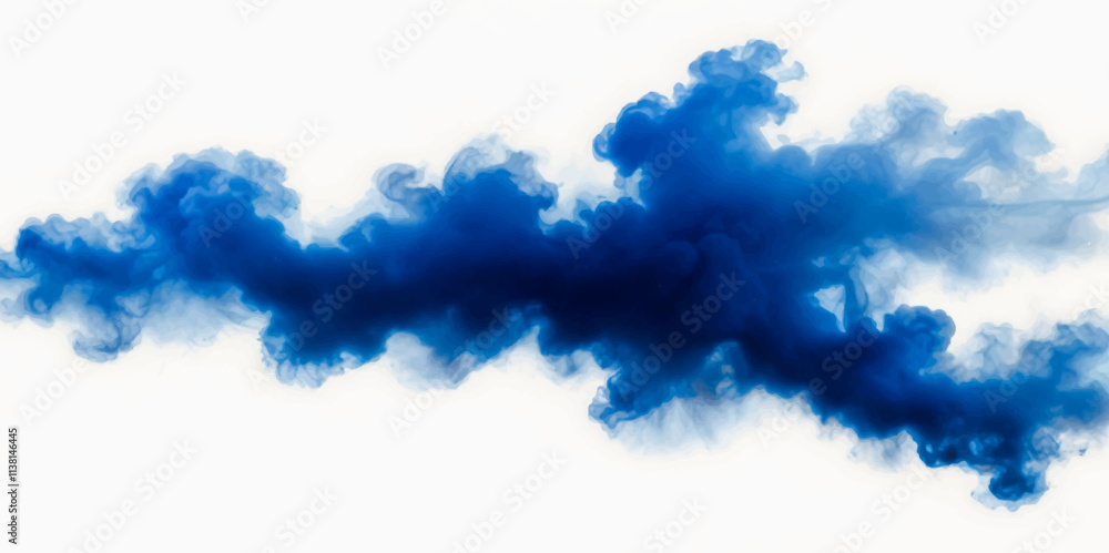 Beautiful blue smoke plume isolated on transparent background. bright ...