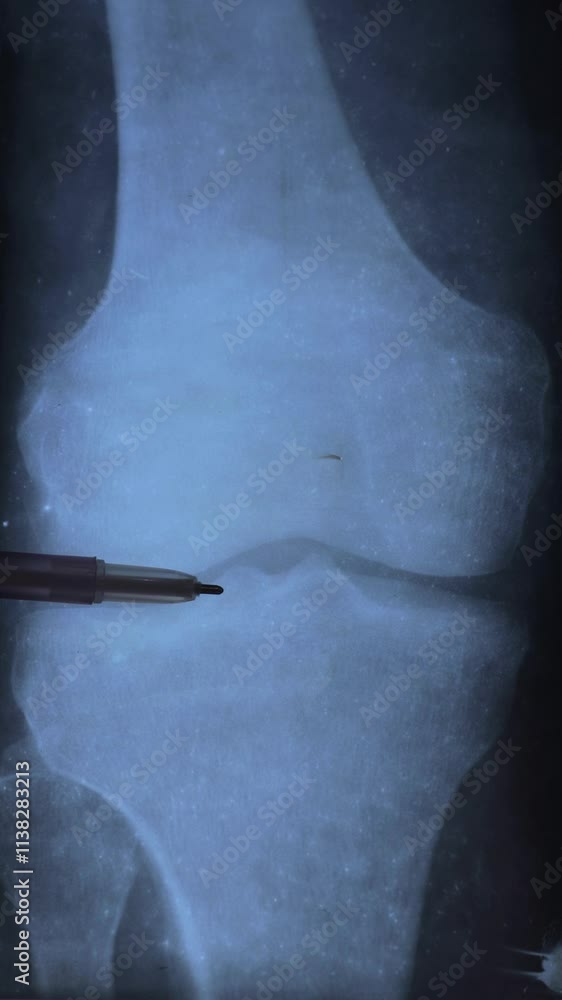 Doctor learning vertical Knee joint x-ray. Diagnostic of Knee joint ...