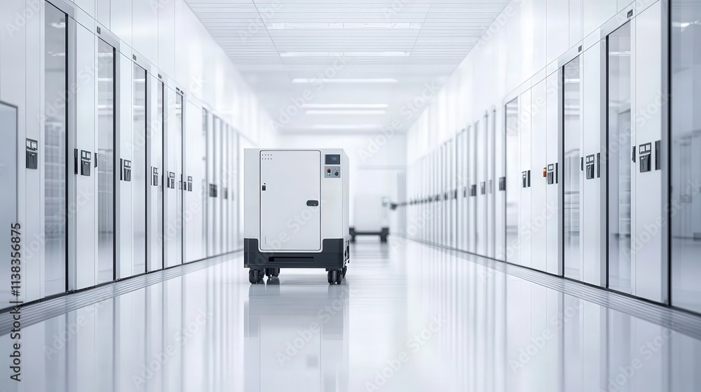 Warehouse management with logistics scheduling. A sleek, modern storage ...