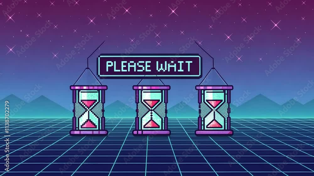 Loading Screen A vintage loading animation featuring spinning ...