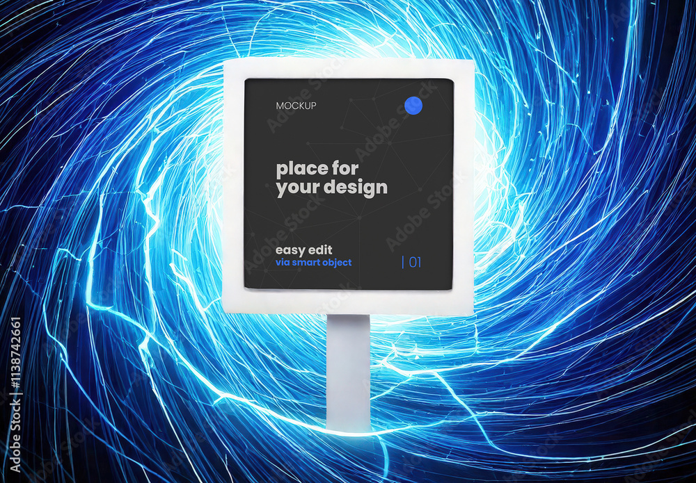 Sign with Magnetic Electric Field Mockup 03 Stock Template | Adobe Stock